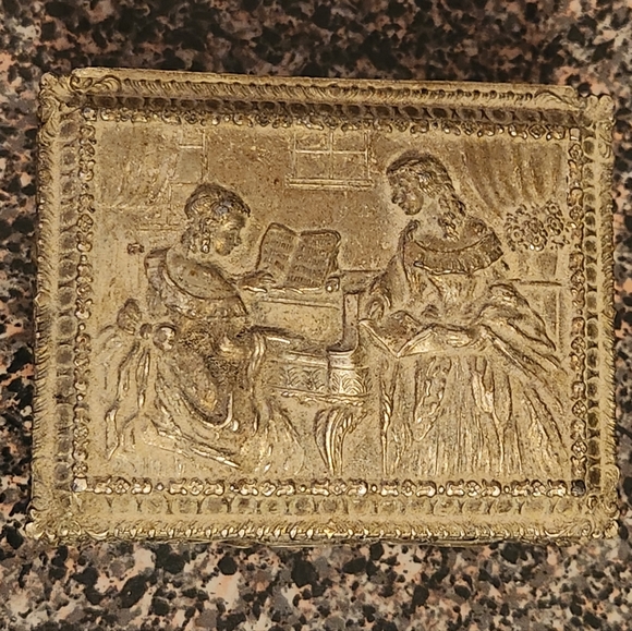 Vintage | Accents | Rare Antique Vintage Pewter Trinket Box Unique ...